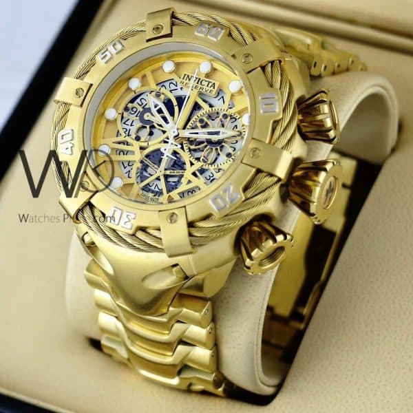 Invicta Watch Chronograph for Men gold dial | Watches Prime