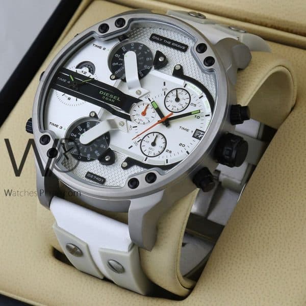 Diesel Men's Watch with White Rubber | Watches Prime