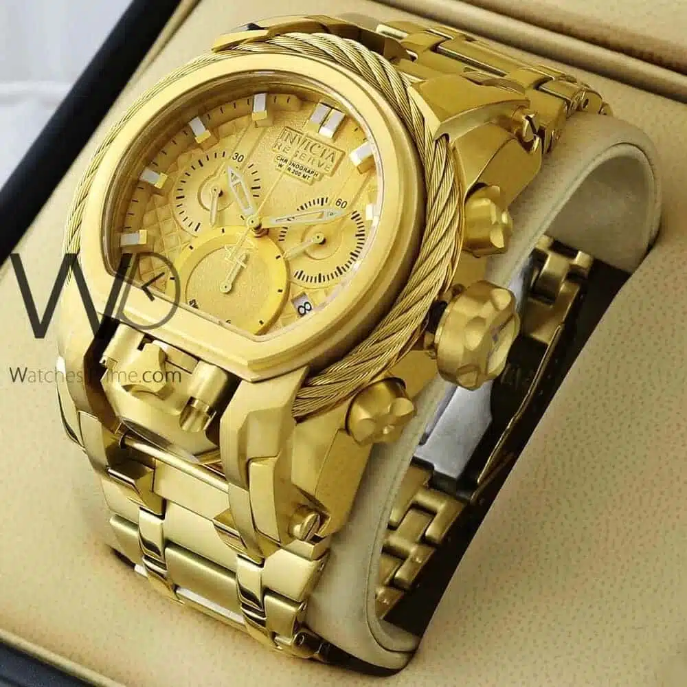 Invicta gold Watch gold strap Chronograph | Watches Prime