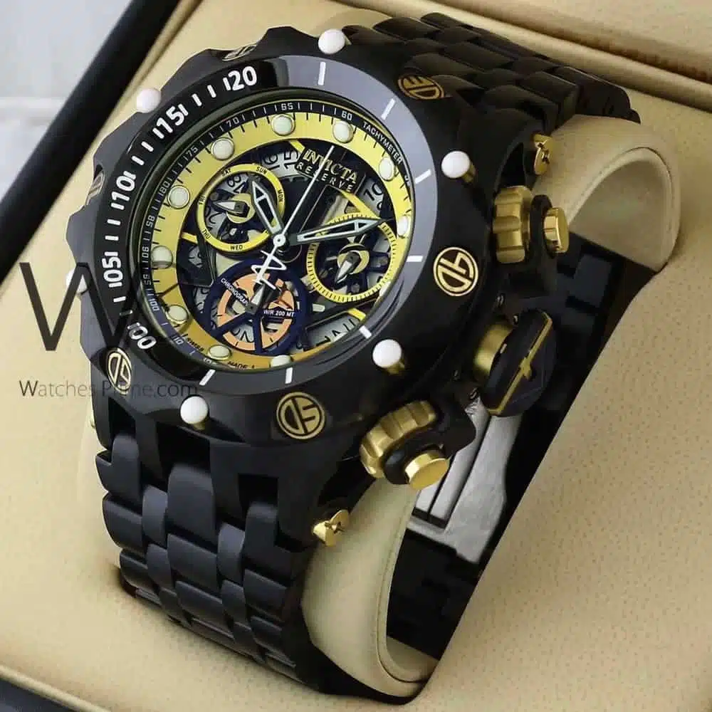 Invicta black Watch for Men Chronograph | Watches Prime