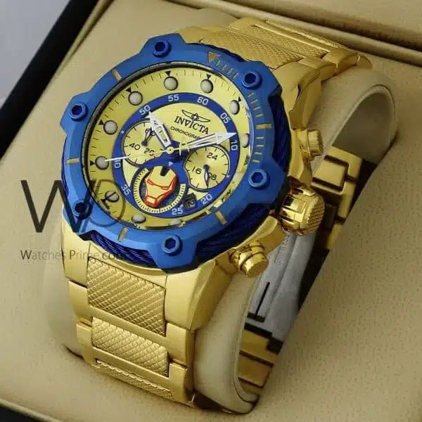 INVICTA MARVEL IRON MAN CHRONOGRAPH WATCH GOLD WITH STAINLESS STEEL ...