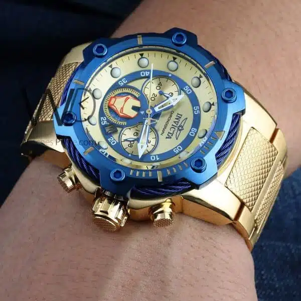 INVICTA MARVEL IRON MAN CHRONOGRAPH WATCH GOLD WITH STAINLESS STEEL ...