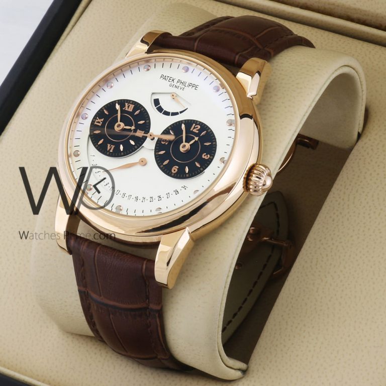 PATEK PHILIPPE WATCH WITH LEATHER BROWN BELT | Watches Prime