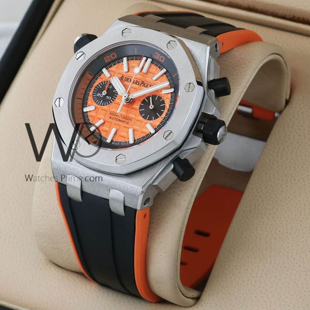 Audemars Piguet Orange Dial Black Rubber Belt| Watches Prime