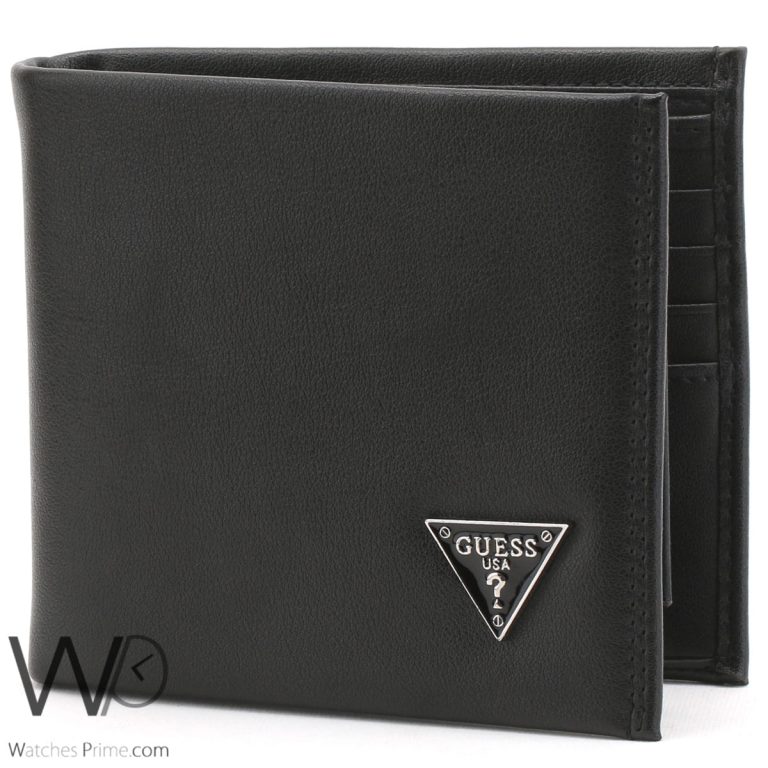 Guess leather wallet for men black | Watches Prime