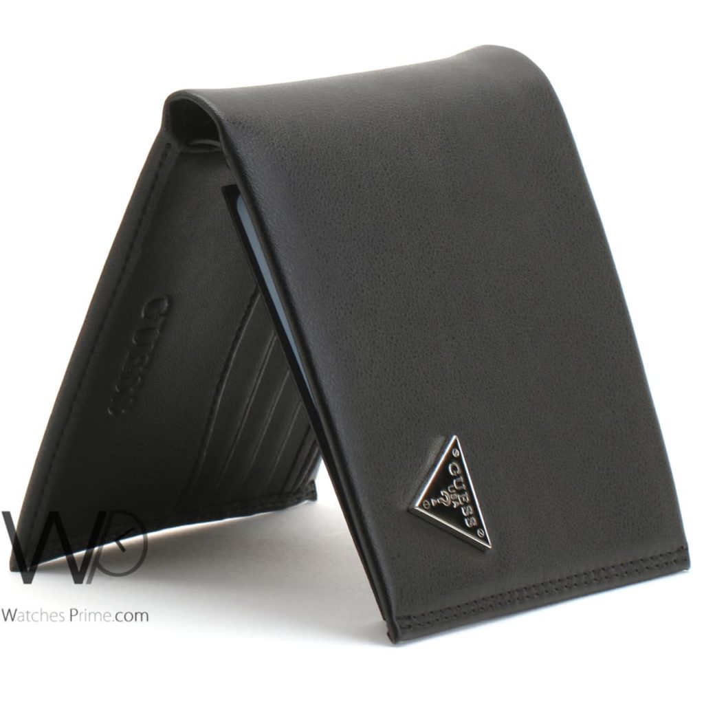 Guess leather wallet for men black | Watches Prime