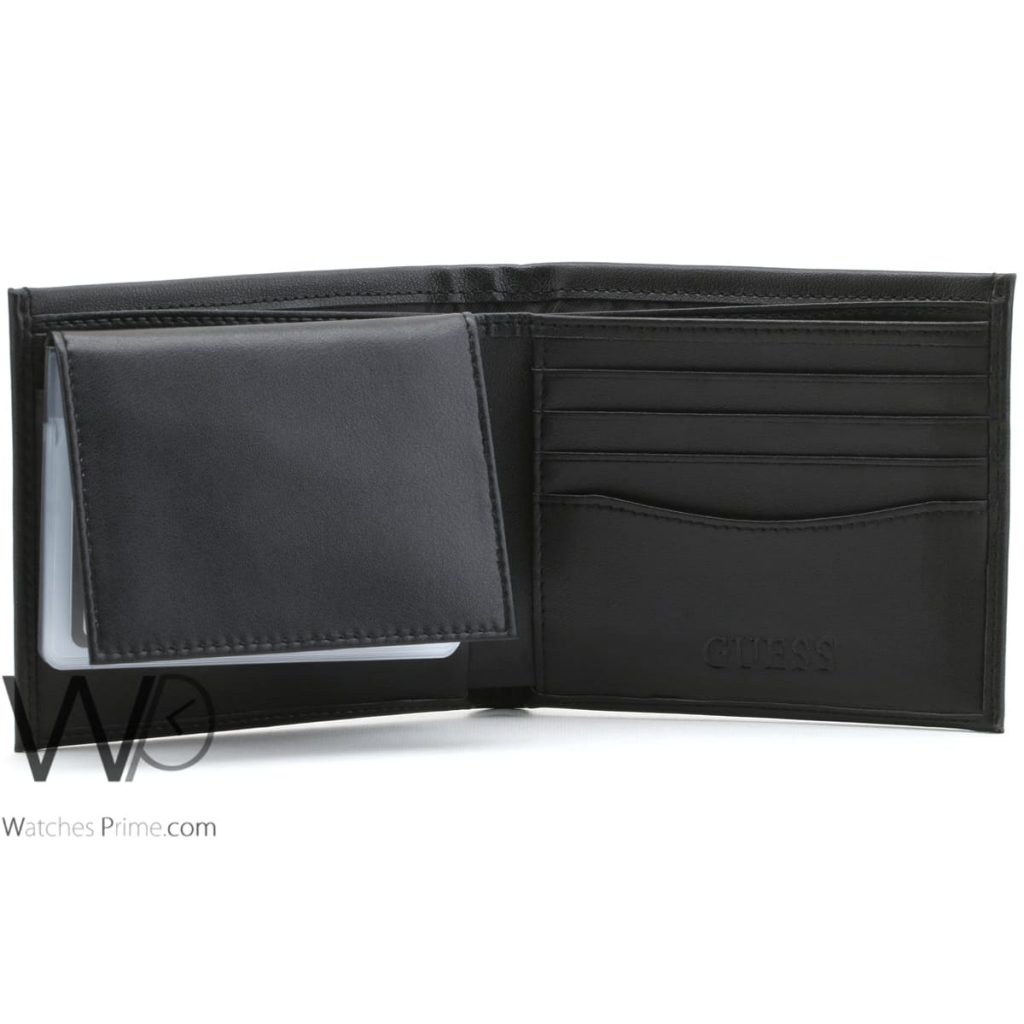 Guess leather wallet for men black | Watches Prime