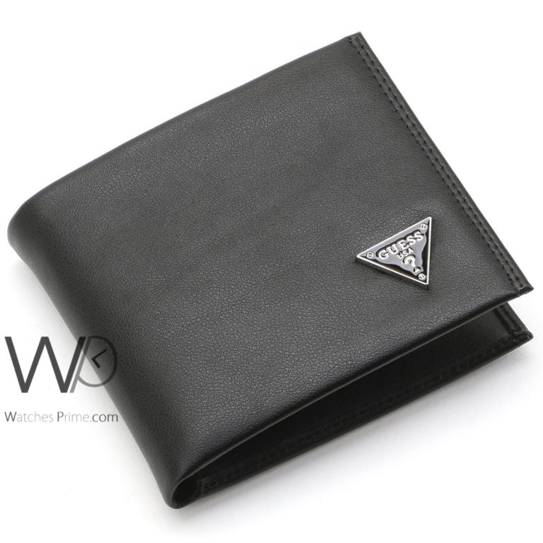 Guess leather wallet for men black | Watches Prime