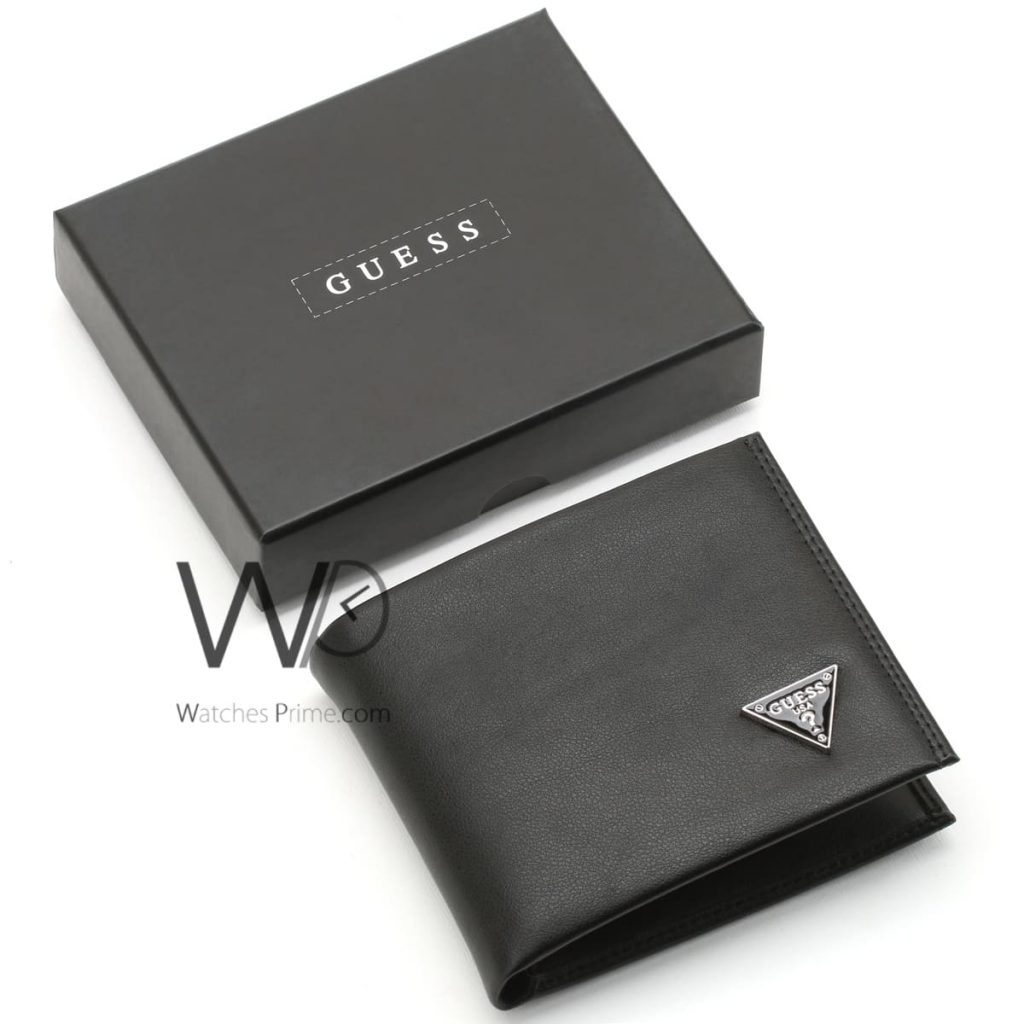 Guess leather wallet for men black | Watches Prime