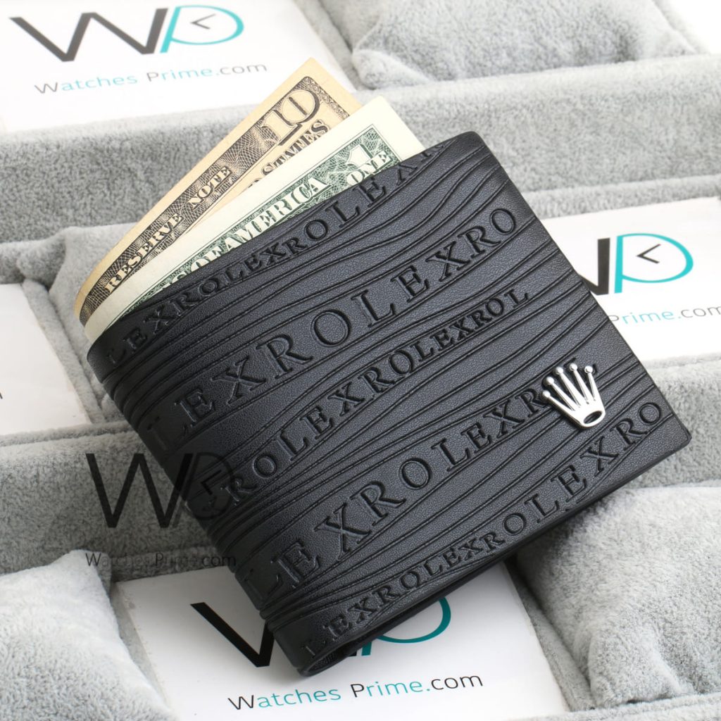 Rolex leather black wallet for men | Watches Prime