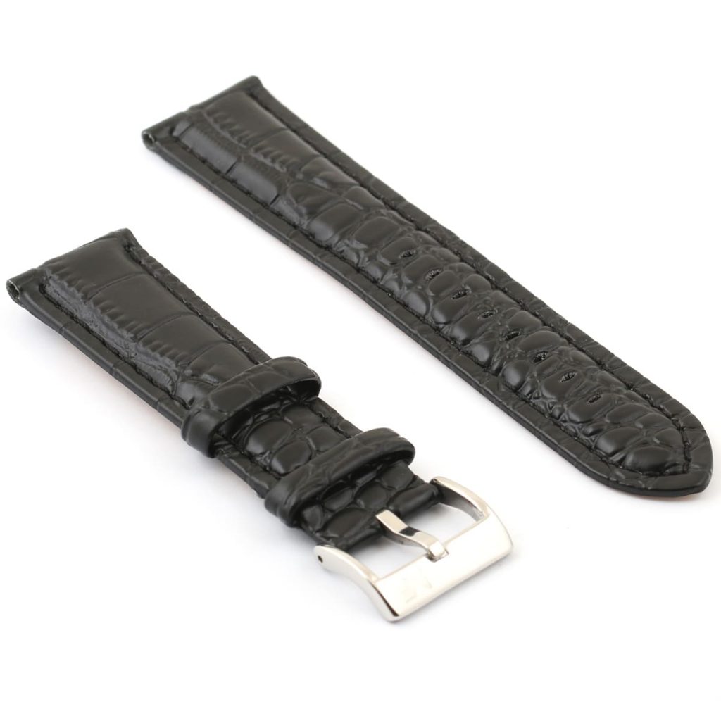 Mini Focus leather black watch strap | Watches Prime