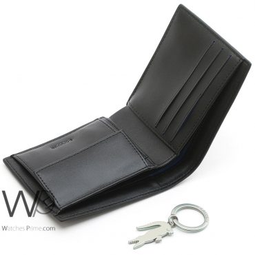 Lacoste wallet and keychain for men black | Watches Prime