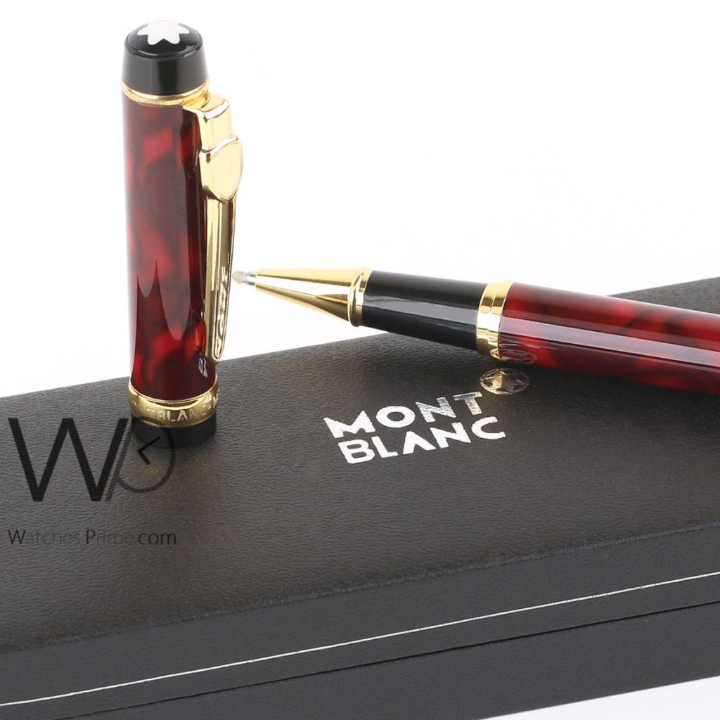 mont blanc roller ball ink pen red | Watches Prime