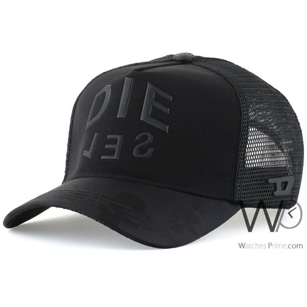Diesel mesh black baseball cap for men | Watches Prime