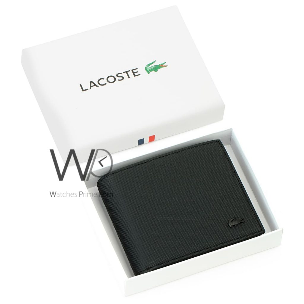 Lacoste Wallet Black Leather for Men | Watches Prime