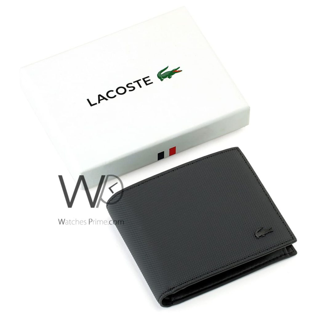 Lacoste Wallet Black Leather for Men | Watches Prime