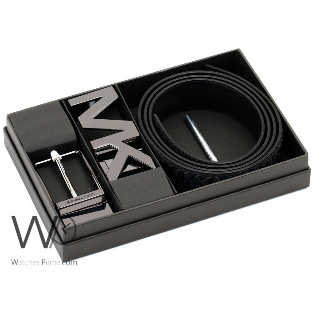 Michael Kors Reversible Black Belt 2 Buckles | Watches Prime