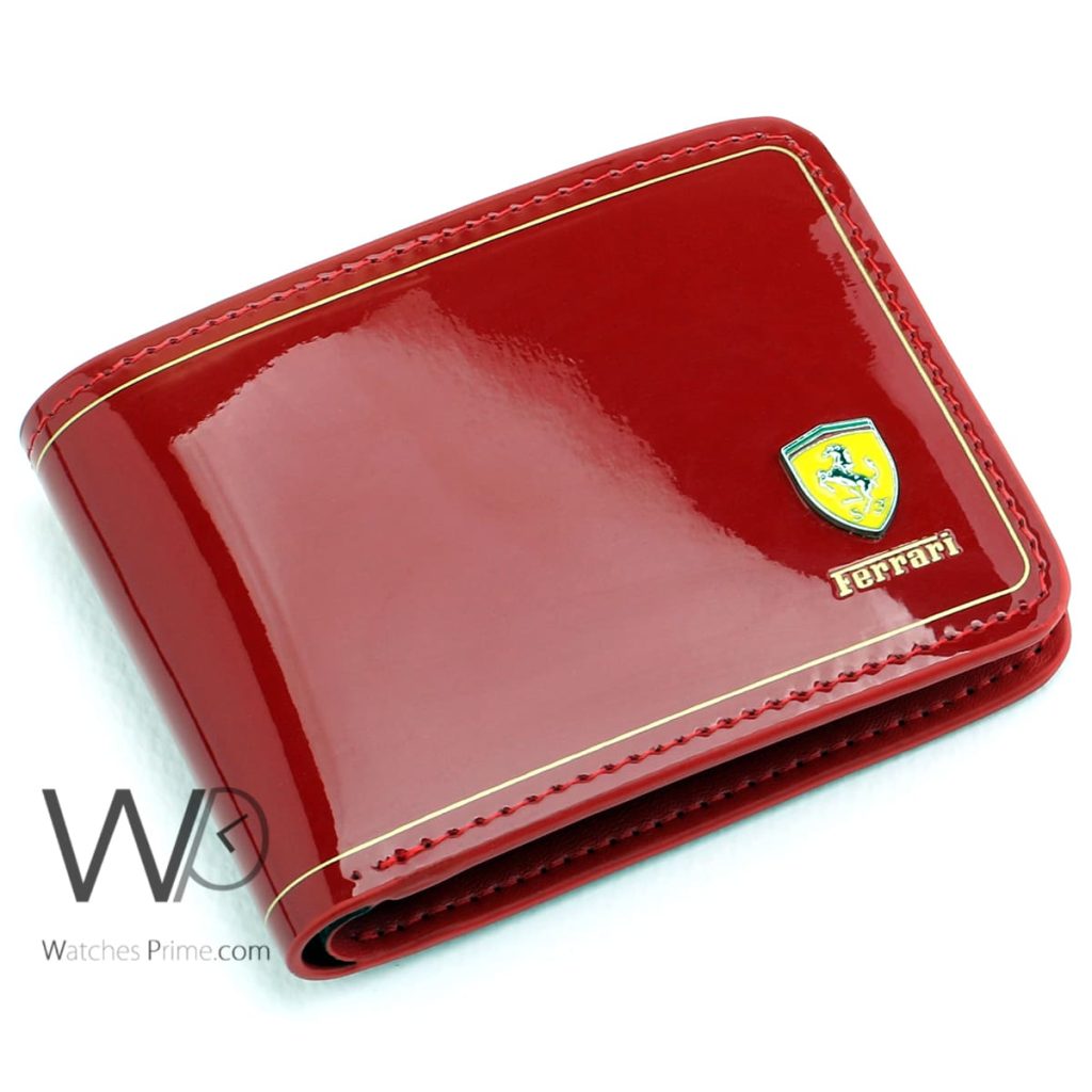 Ferrari Men's Red Leather Wallet | Watches Prime