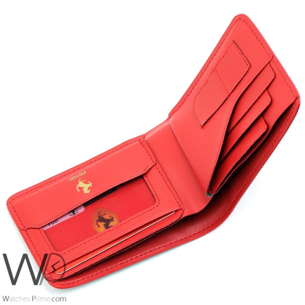 Ferrari Men's Red Leather Wallet | Watches Prime
