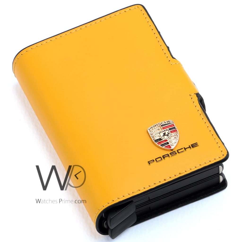 Pop Up Porsche Yellow Men's Card Holder | Watches Prime