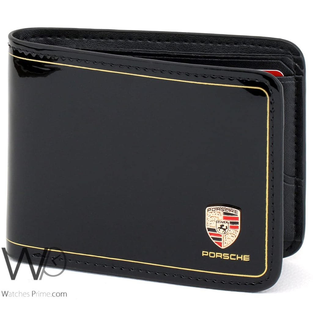 Porsche Men's Black Leather Wallet | Watches Prime