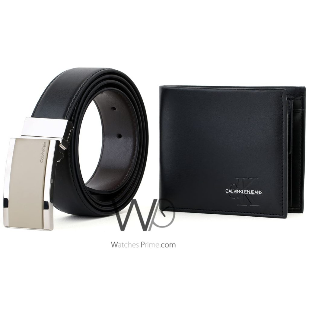 Black Calvin Klein Wallet and Belt Gift Set | Watches Prime
