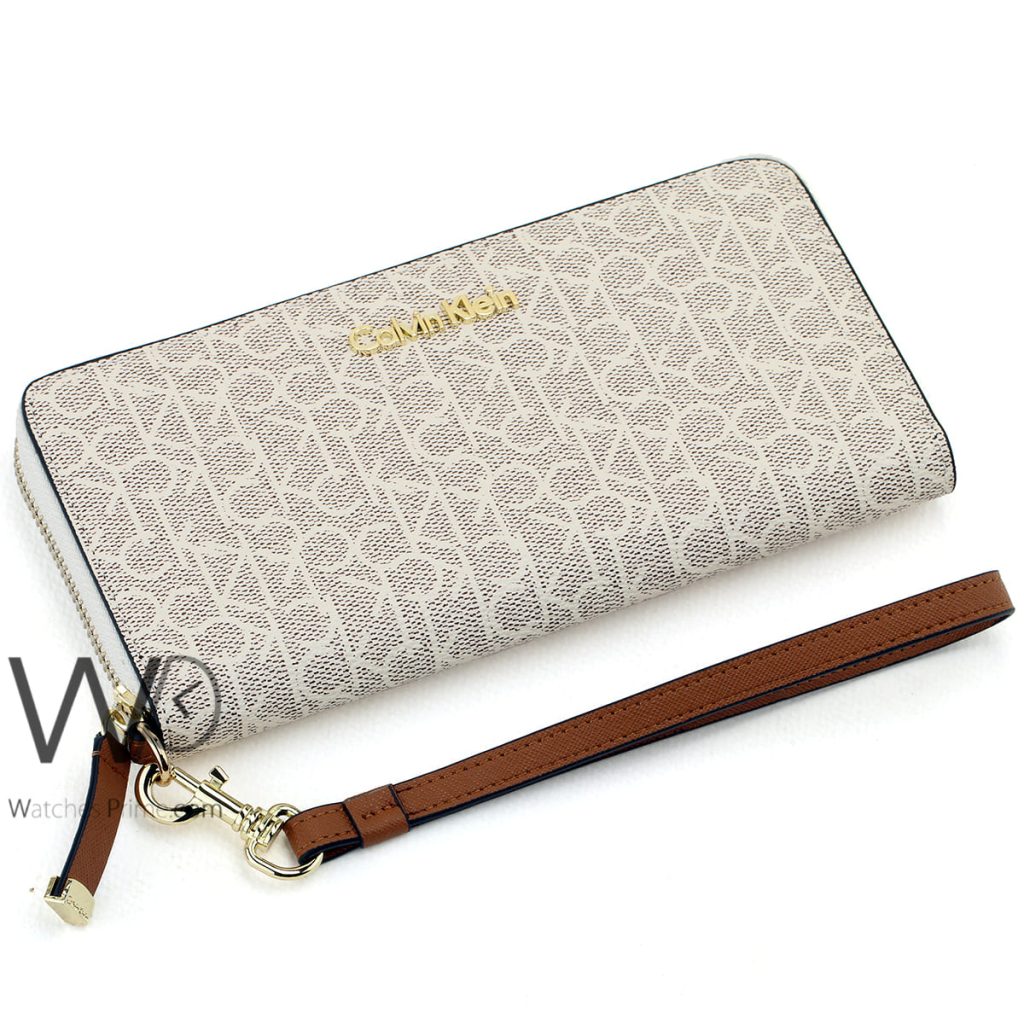White Calvin Klein Leather Women's Wallet CK | Watches Prime