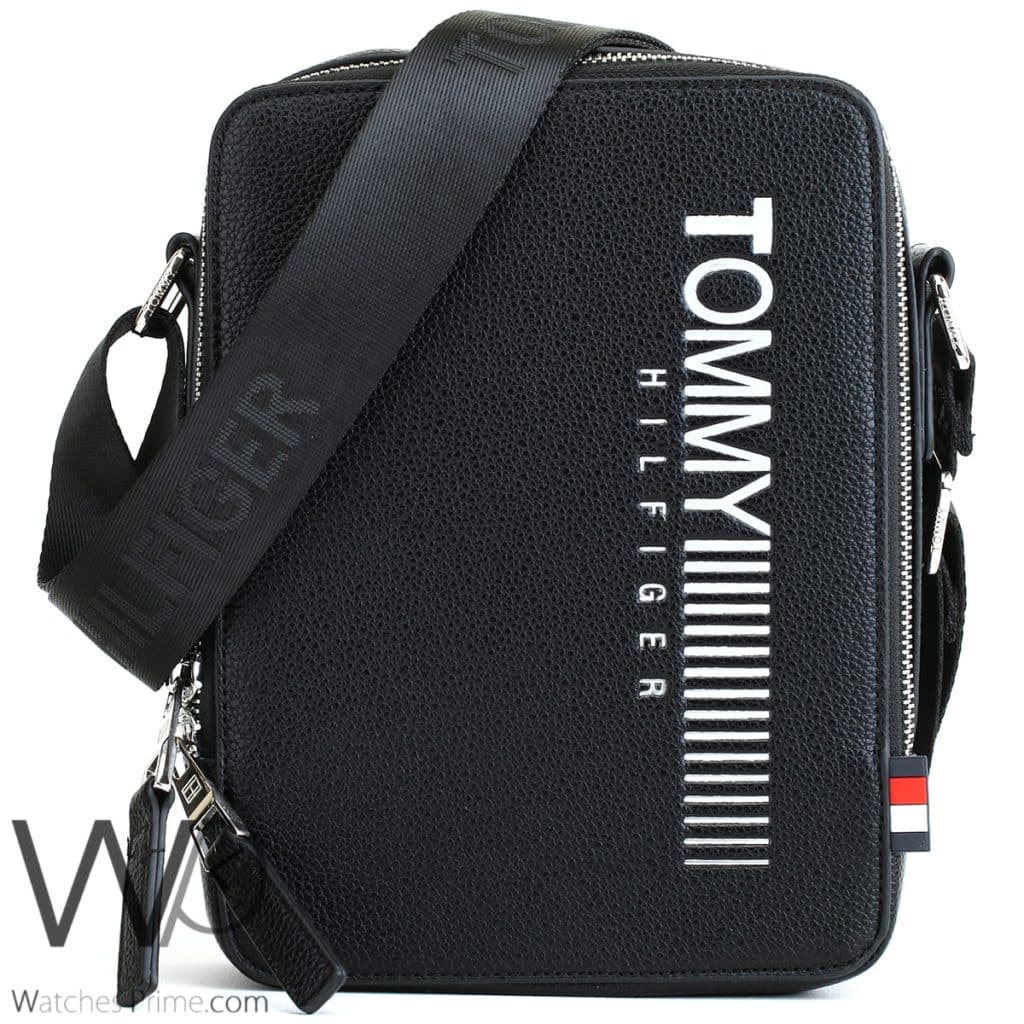Tommy Hilfiger Black Crossbody Messenger Men | Watches Prime