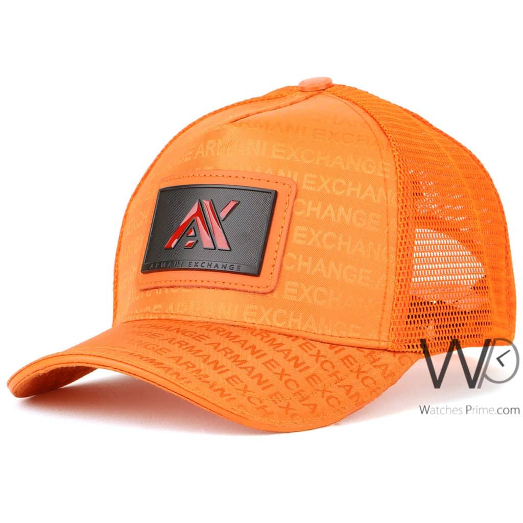 Armani Exchange AX Orange Trucker Cap | Watches Prime