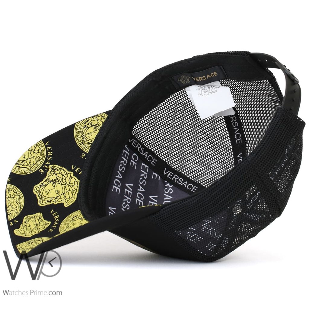 Versace Black Cotton Trucker Cap | Watches Prime