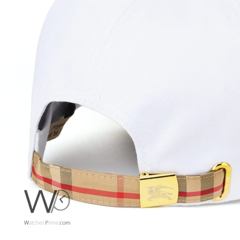 Burberry B Baseball Cap White Beige Cotton | Watches Prime