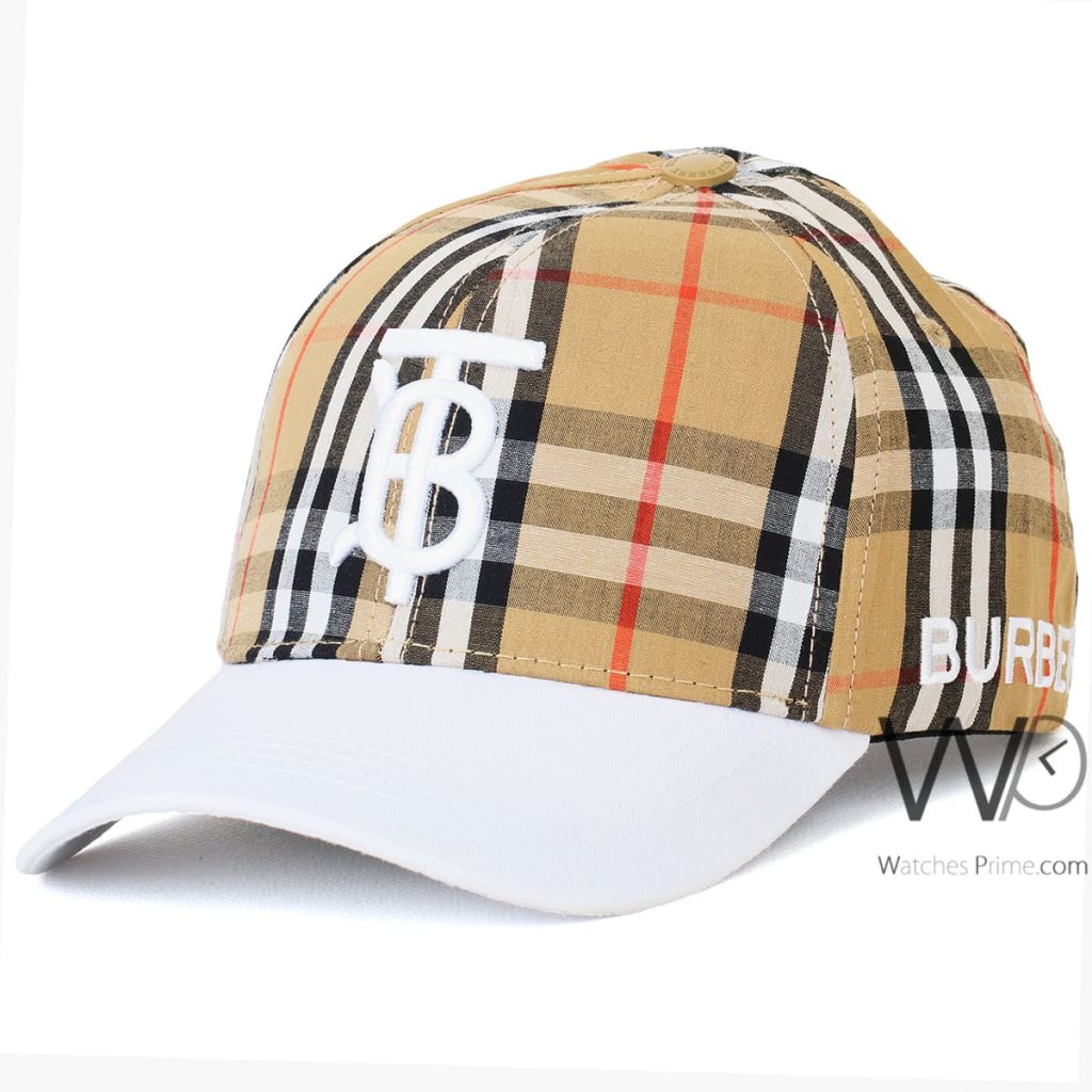 Burberry BT Beige White Baseball Cap | Watches Prime