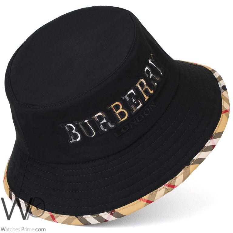 Burberry Bucket Summer Sun Hat Black Cotton | Watches Prime