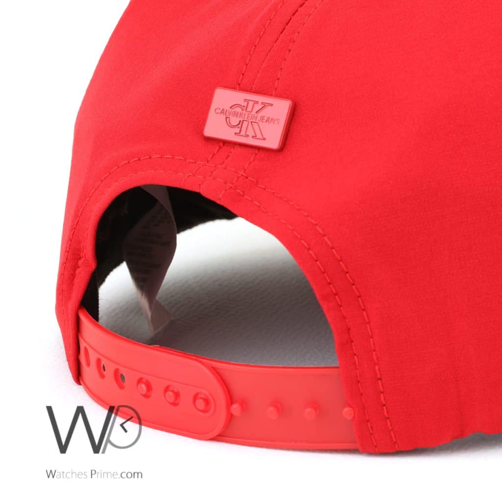 Calvin Klein Jeans CK Red Baseball Cotton Hat | Watches Prime