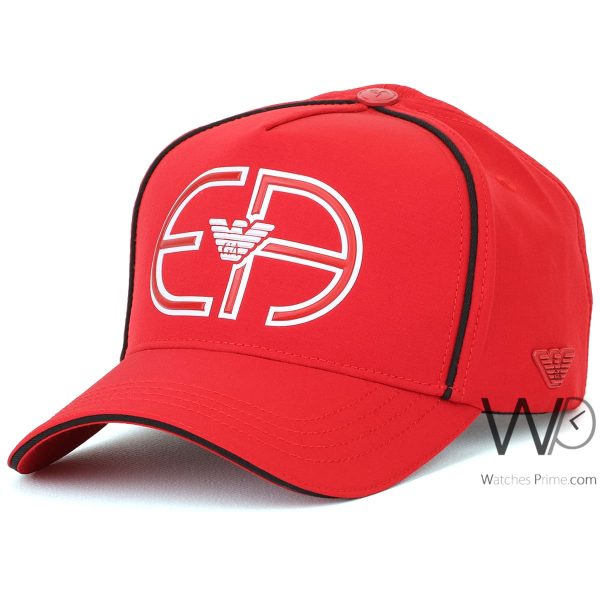 Emporio Armani EA7 Red Baseball Cap Cotton | Watches Prime