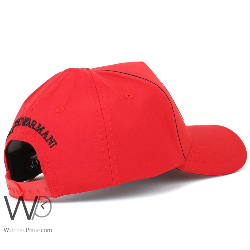 Emporio Armani EA7 Red Baseball Cap Cotton | Watches Prime
