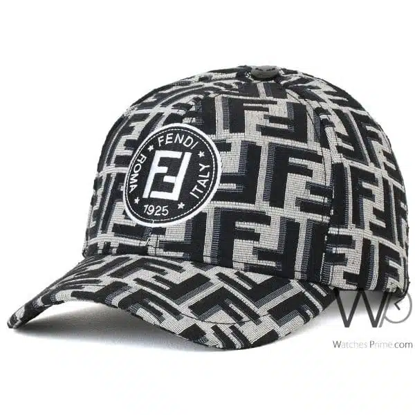 Fendi Roma FF 1925 Baseball Cotton Black Cap | Watches Prime