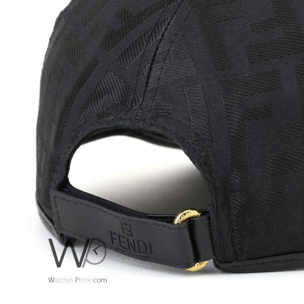Fendi Roma FF Baseball Patterned Black Cap | Watches Prime