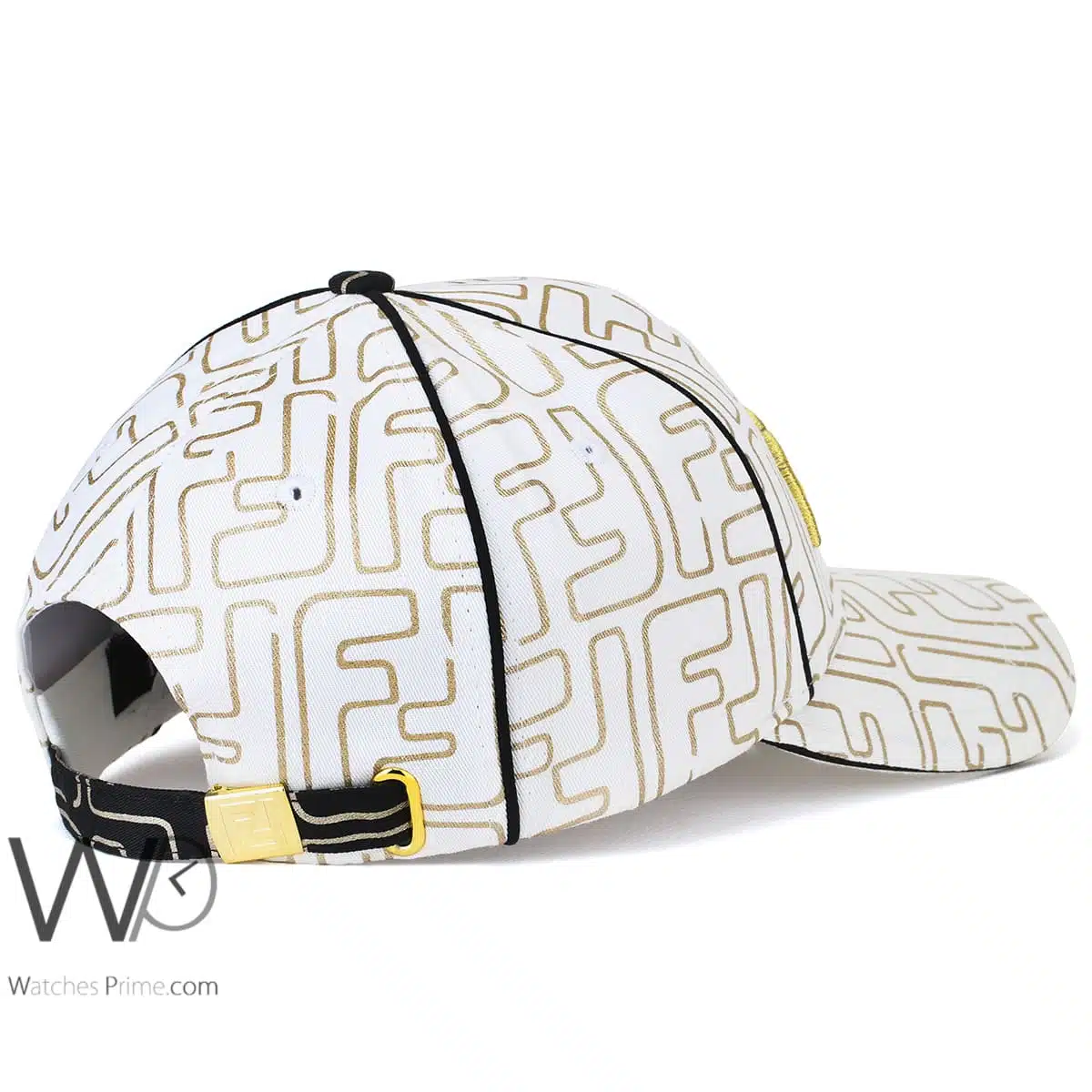 Fendi Roma FF Baseball Patterned White Cap | Watches Prime
