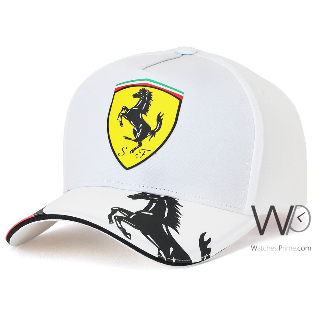Ferrari SF Horse White Baseball Cotton Cap | Watches Prime