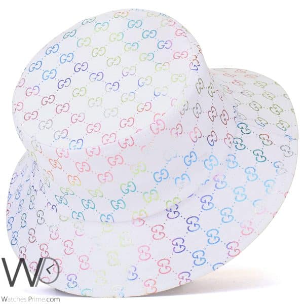 Gucci Summer Sun Bucket Hat White Cotton GG | Watches Prime
