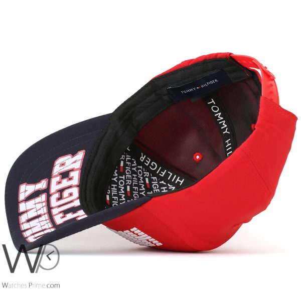 Tommy Hilfiger Red Baseball Cap Cotton | Watches Prime