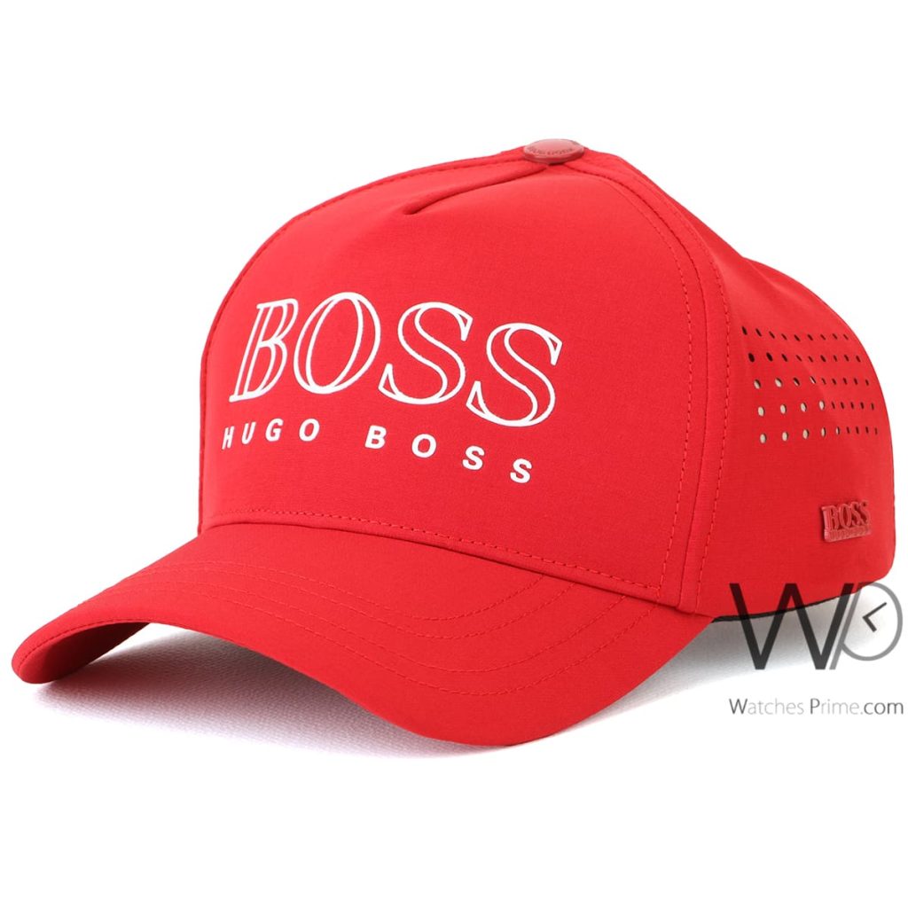 Hugo Boss Red Cotton Baseball Cap | Watches Prime