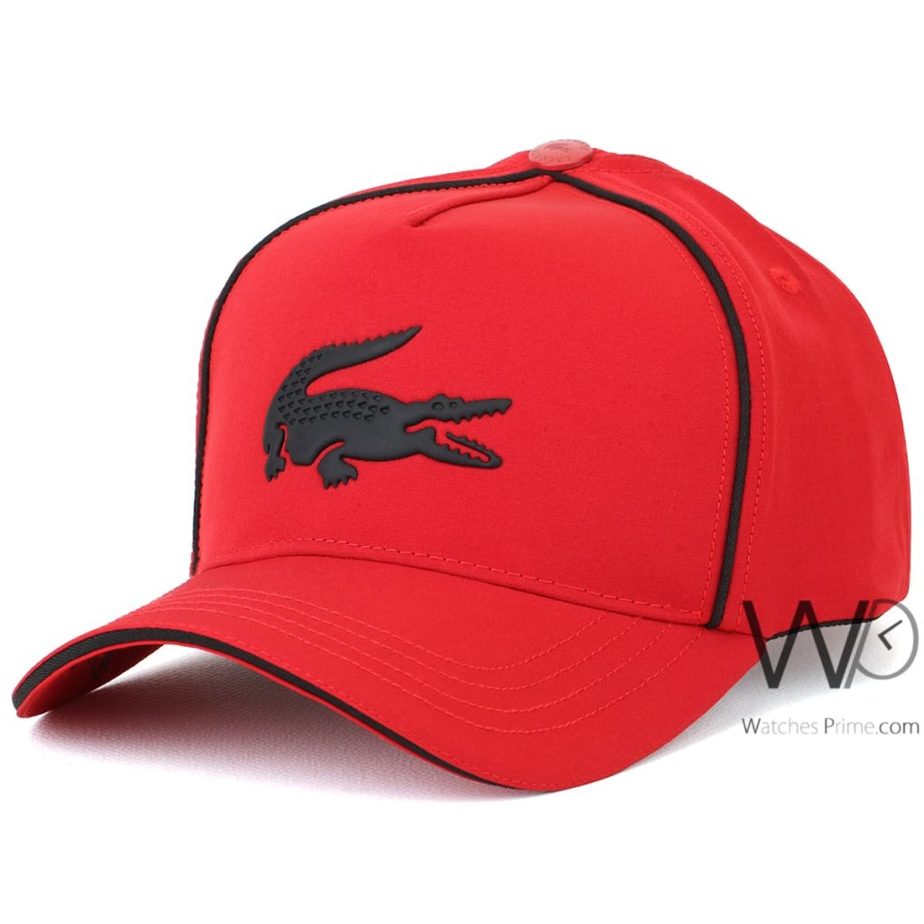 Lacoste Croc Red Baseball Cap Cotton | Watches Prime