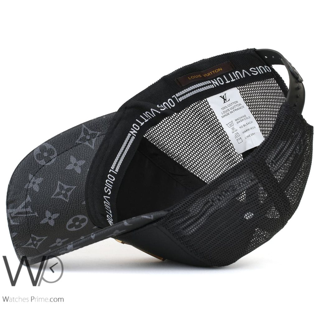 Black Louis Vuitton LV Trucker Leather Cap | Watches Prime