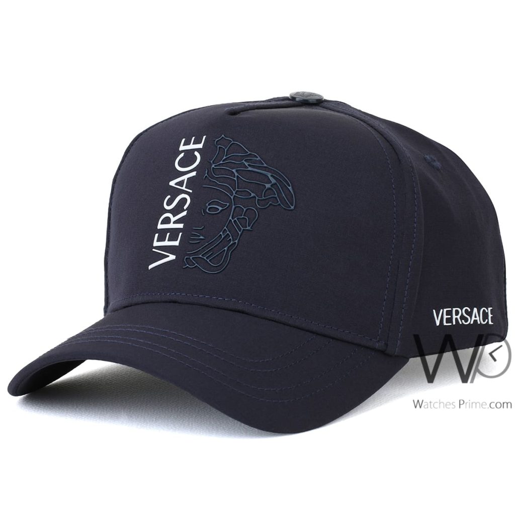 Versace Navy Blue Cotton Baseball Cap | Watches Prime