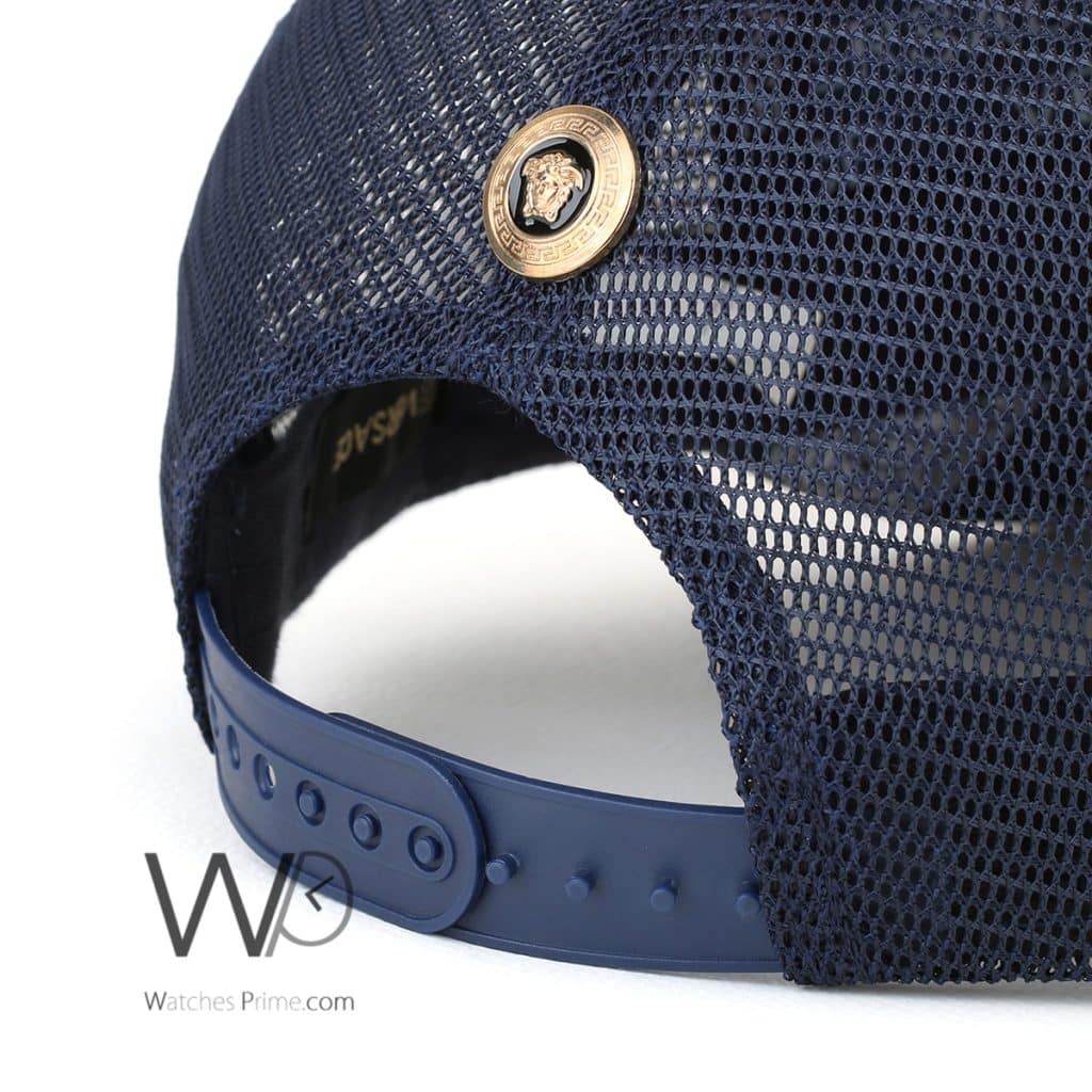 Navy Blue Trucker Versace Cap Mesh Hat Men | Watches Prime