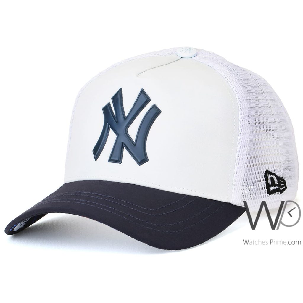 New York New Era NY Trucker Cap White Blue | Watches Prime