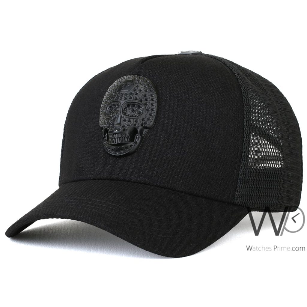 Philipp Plein PP Skull Trucker Black Cap | Watches Prime