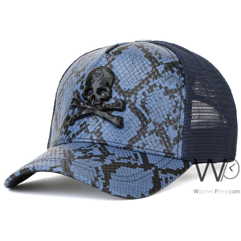Philipp Plein PP Skull Trucker Blue Snake Cap | Watches Prime